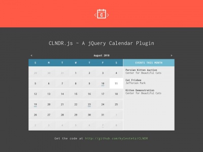 jQuery カレンダープラグインCLNDR - SAKI Web Design